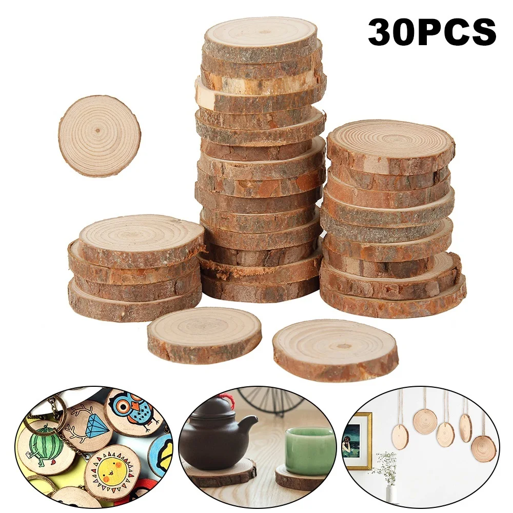 30Pcs-Natural-Wood-Slices-3-4CM-Unfinished-Wooden-Circles-Tree-Slices ...