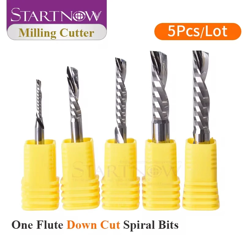 Startnow-5Pcs-lot-Down-Cut-Milling-Cutter-Single-Flute-Spiral-Bits-3 ...