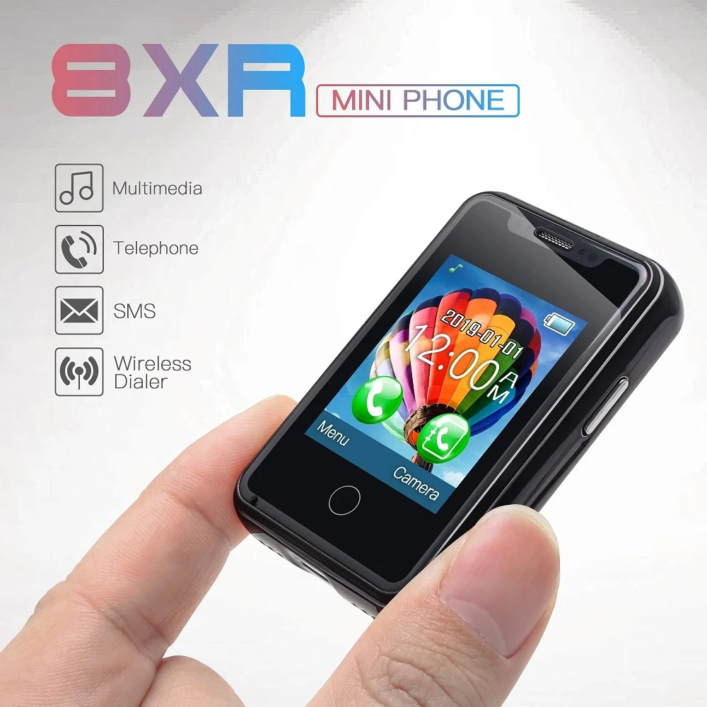 8XR 미니 초소형 휴대폰, 1.77 인치 터치 스크린, 2G GSM 단일 SIM 카드, MTK6261D, 350mAh 블루투스 ...