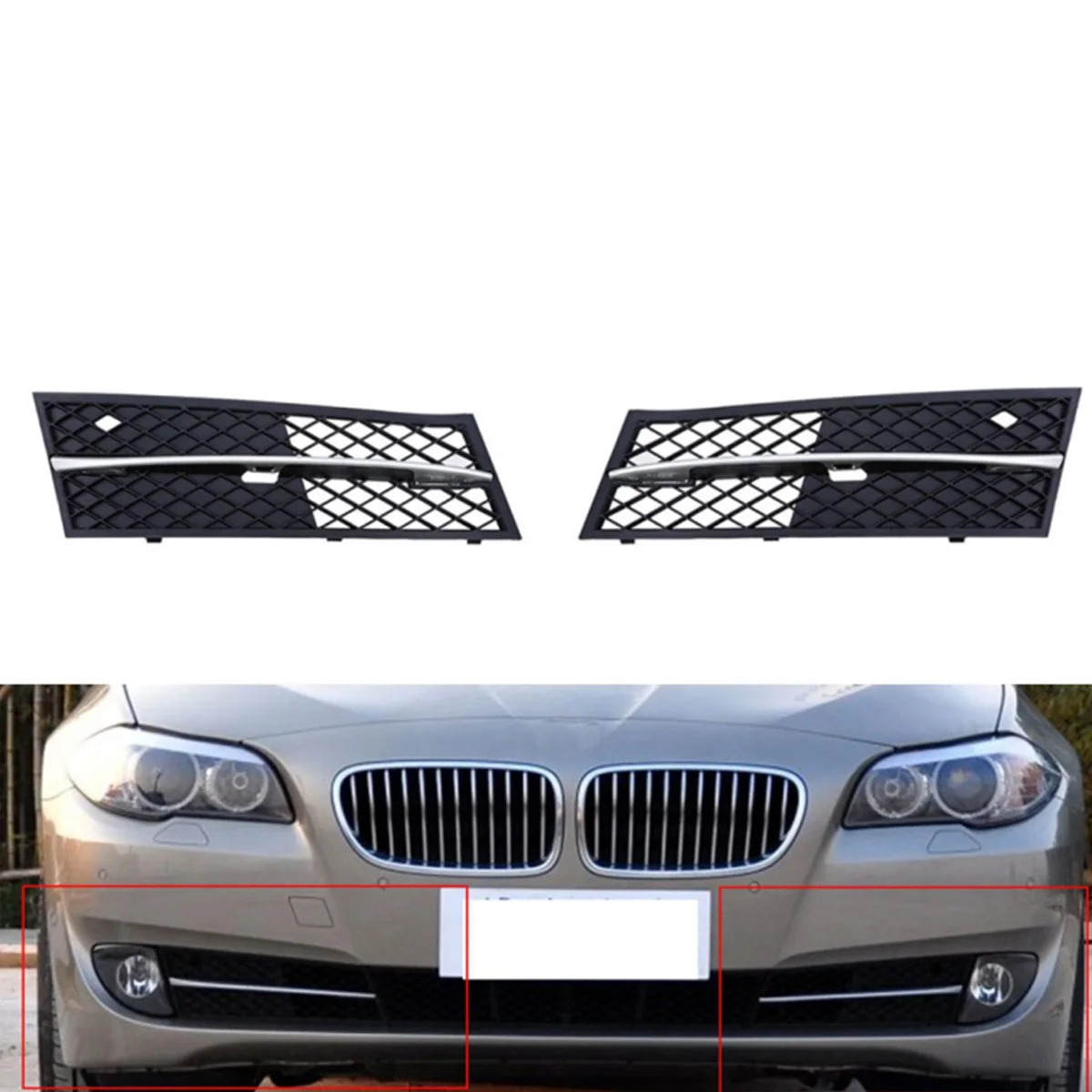 Front-bumper-grille-fog-lamp-cover-BMW-5-Series-F10-F18-2011-2018-OEM ...