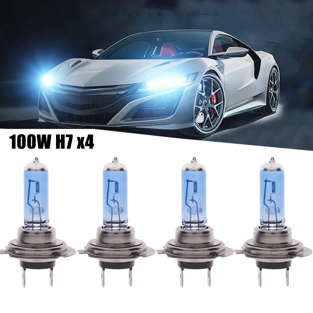 2-4PCS-H7-Car-Auto-Halogen-Headlight-Lamp-HOD-Bulb-12V-100W-Super-White ...
