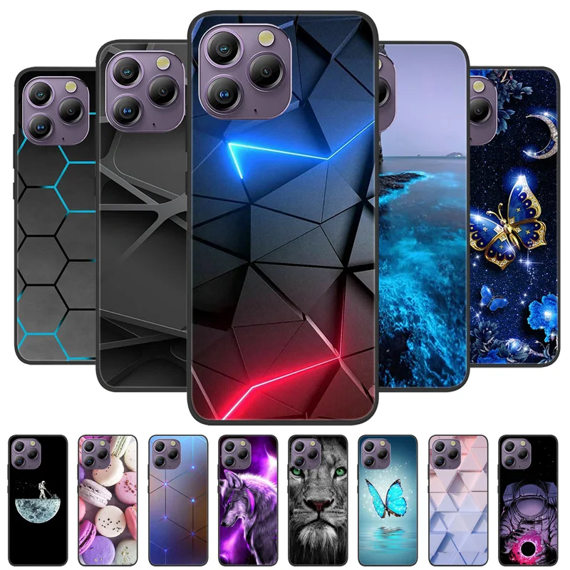 For-Blackview-A96-Case-Black-Cover-Lion-Wolf-Silicone-Soft-Back-Cases ...