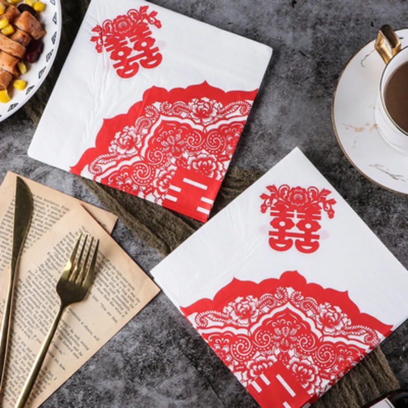 20Pcs-Bag-Chinese-Wedding-Xi-Word-Paper-Napkins-Traditional-Wedding-Red ...