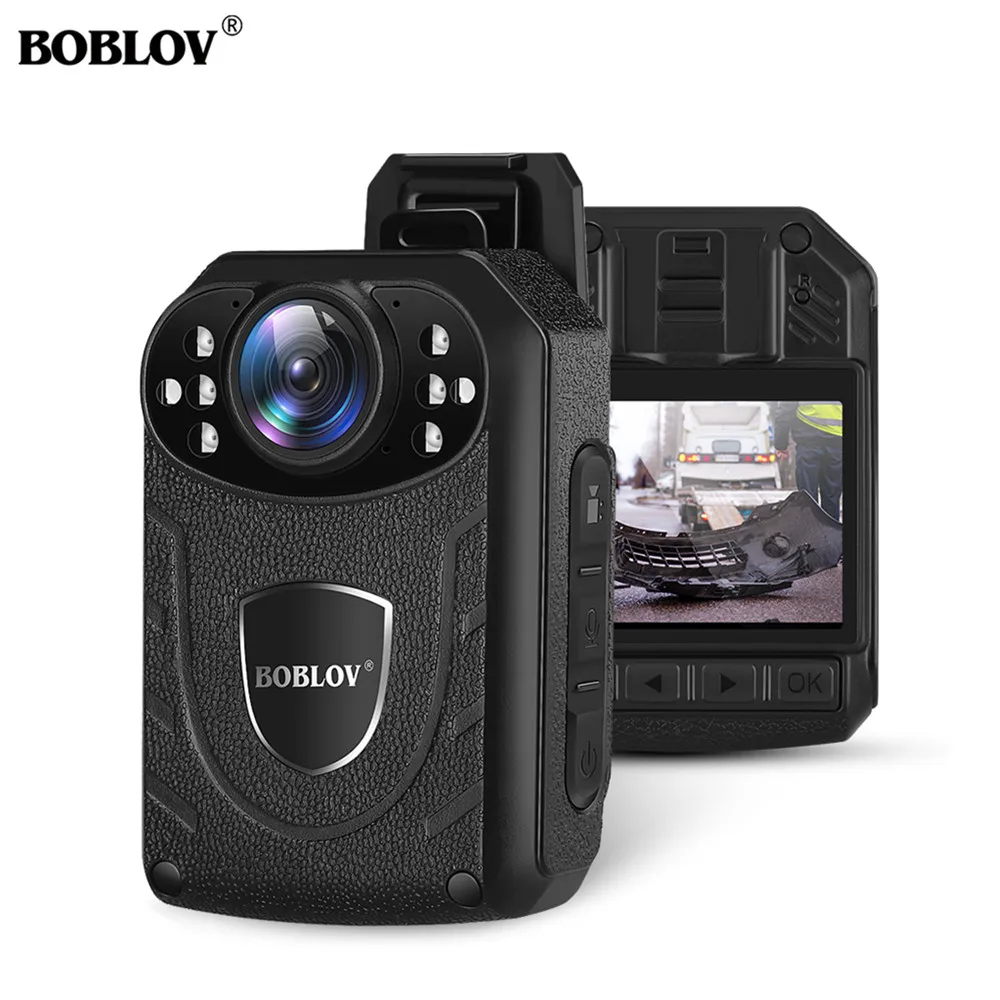 Boblov KJ21 Body Worn Camera HD 1296P DVR Video Security Cam IR Night Vision Wearable Mini ...