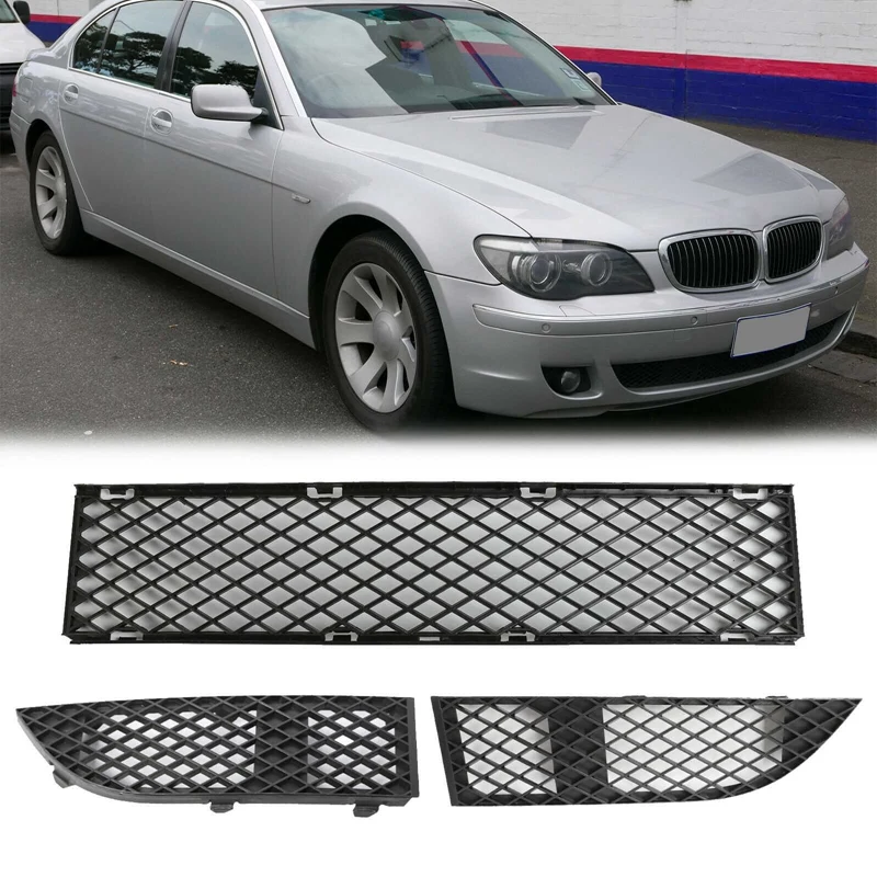 3Pcs Front Bumper Lower Grille Cover for BMW 7 Series E65 E66 LCI 2005 ...