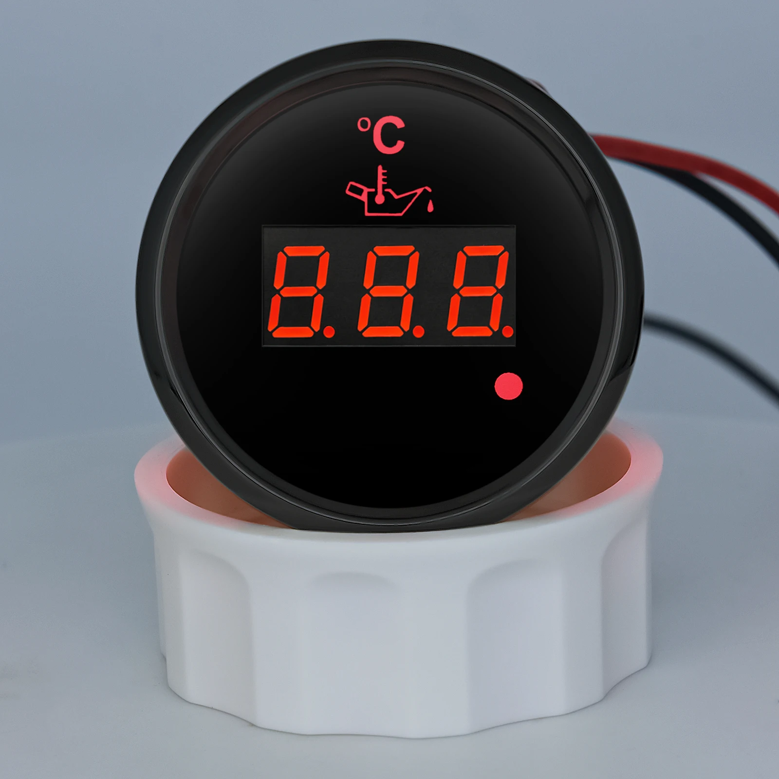 Digital 52mm Oil Temperature Gauge with Flash Alarm 50-150℃ Oil Temp ...