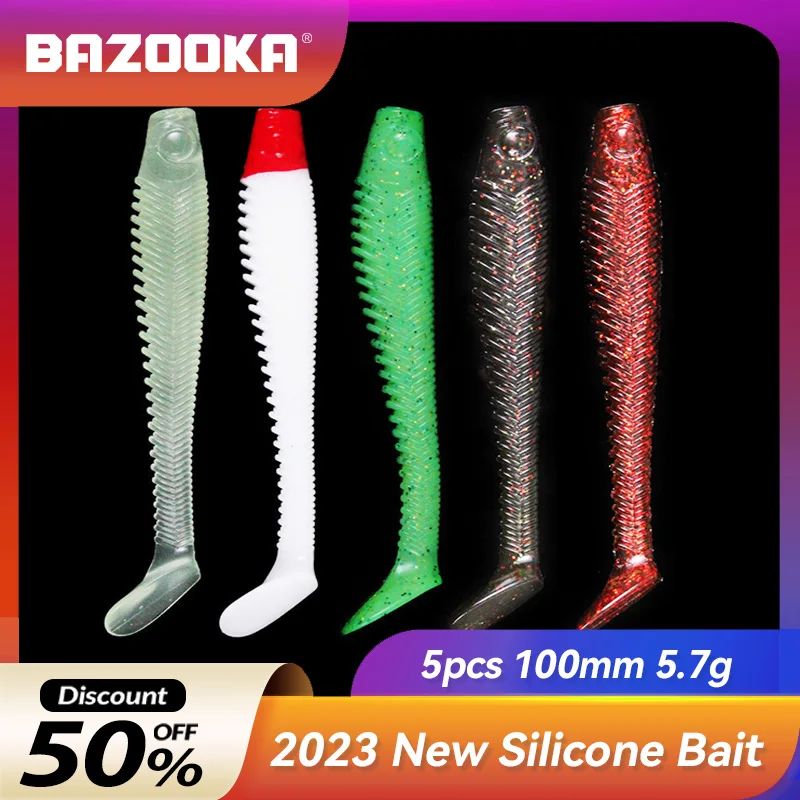 Bazooka-Fishing-Soft-Lure-Worm-Silicone-Bait-Jig-Wobblers-Luminous ...