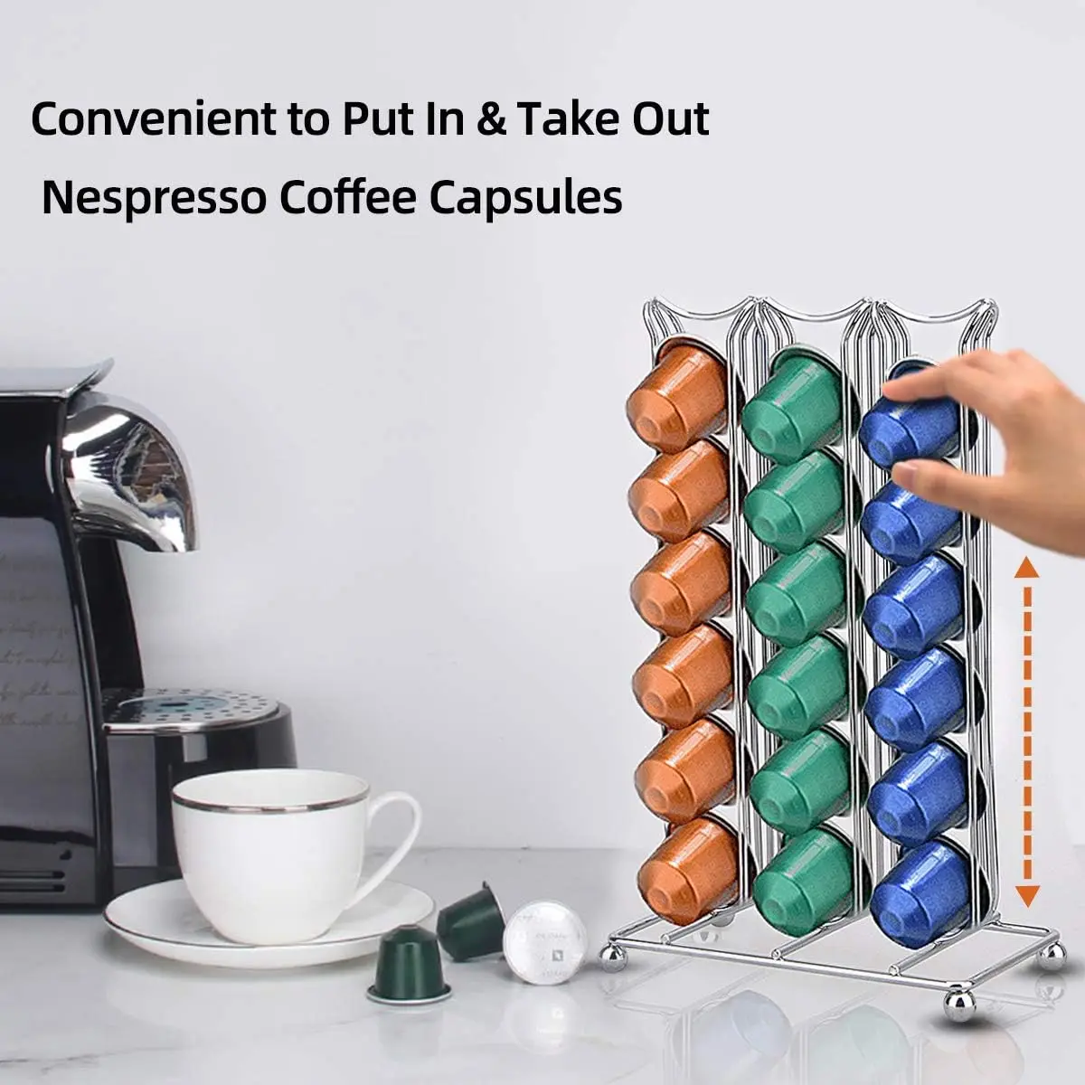 Gold-Coffee-Capsule-Holder-Coffee-42-Nespresso-Capsules-Dispenser ...