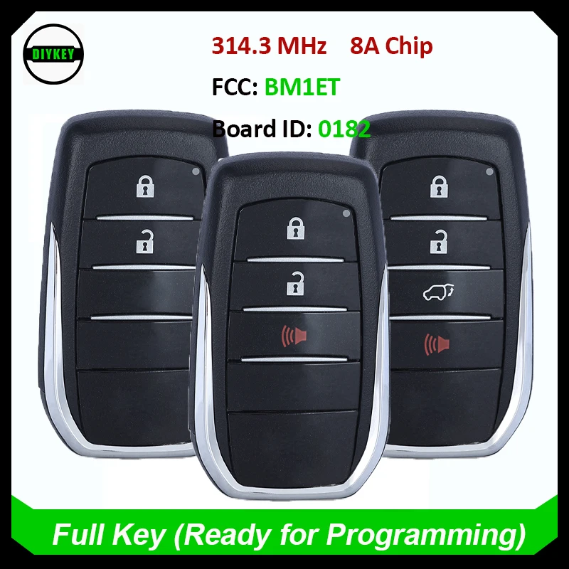 DIYKEY OEM Keyless Smart Remote Key for Toyota HILUX INNOVA FORT 2 / 3 ...