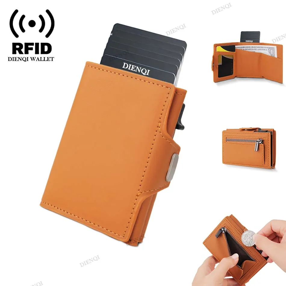 DIENQI-Aluminum-Credit-Card-Wallet-RFID-Trifold-Smart-Luxury-Leather-PU ...