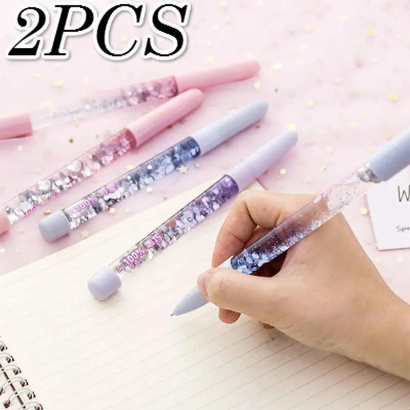 2-Pcs-Cute-0-5mm-Ballpoint-Pen-Drift-Sand-Glitter-Crystal-Pen ...