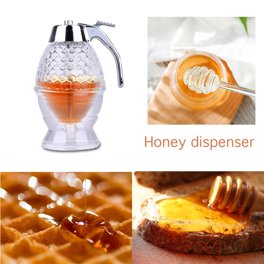 Honey Pot Honey Jar Storage Container Clear Acrylic Honey Dispenser ...