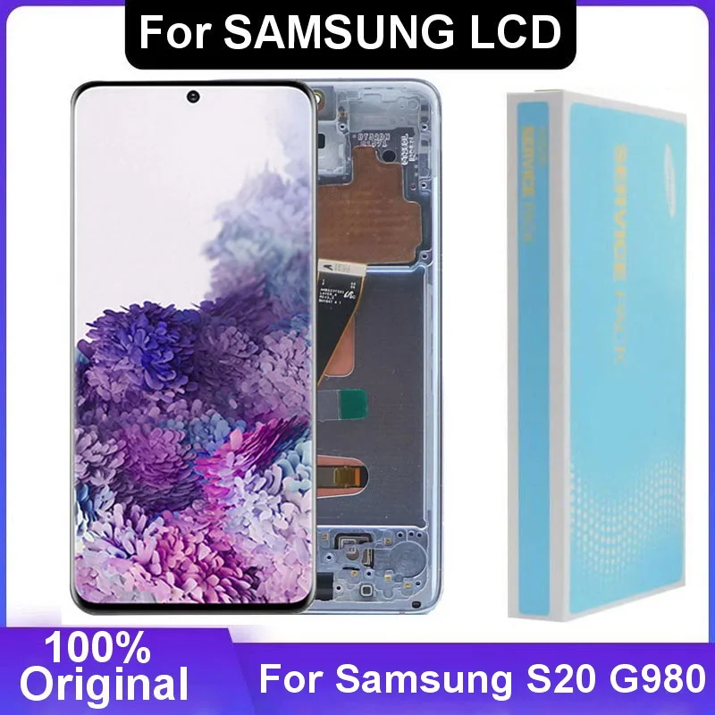 삼성 갤럭시 S20 LCD G980 G980F G980F/DS 용 오리지널 AMOLED 디스플레이 터치 스크린 디지타이저 ...