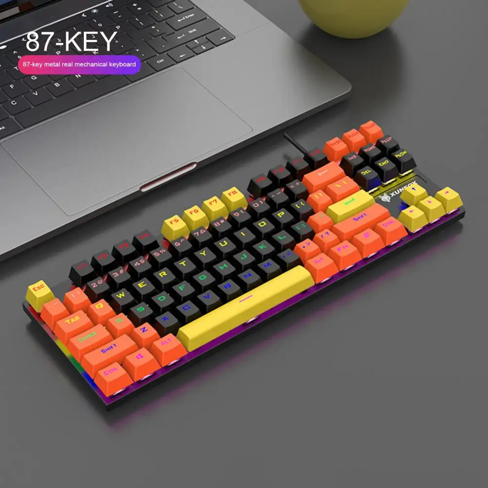 Desktop Keyboard 87 Keys Stylish Portable Non-slip USB Desktop Wired ...