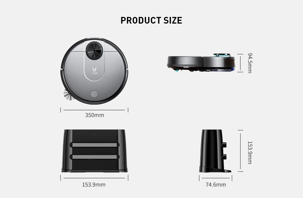 Original VIOMI V2 PRO 2 In 1 LDS+SLAM Robot Vacuum Cleaner : Gearbest