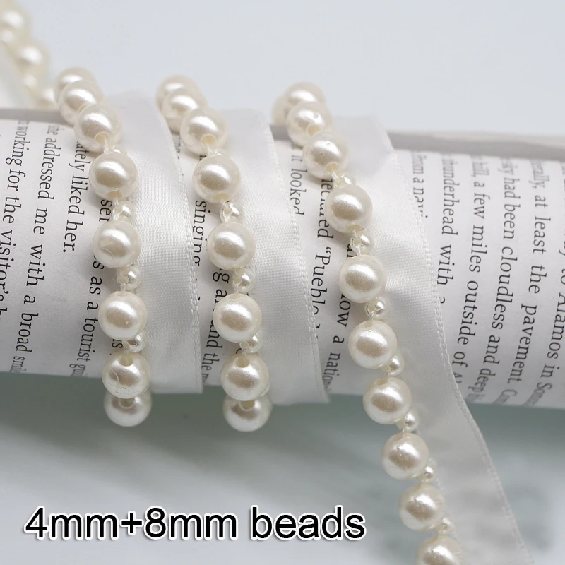 1Yard-Lot-White-Pearl-Beaded-Lace-Trim-Hand-Stitched-Lace-Ribbon-Beaded ...