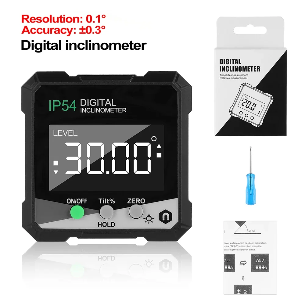 Digital-Level-Angle-Gauge-360-Mini-Measuring-Digital-Inclinometer-With ...