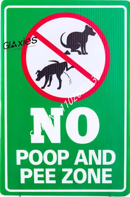 Double-Side-No-Poop-and-Pee-Zone-Yard-Signs-with-Metal-Wire-H-Stake-No ...