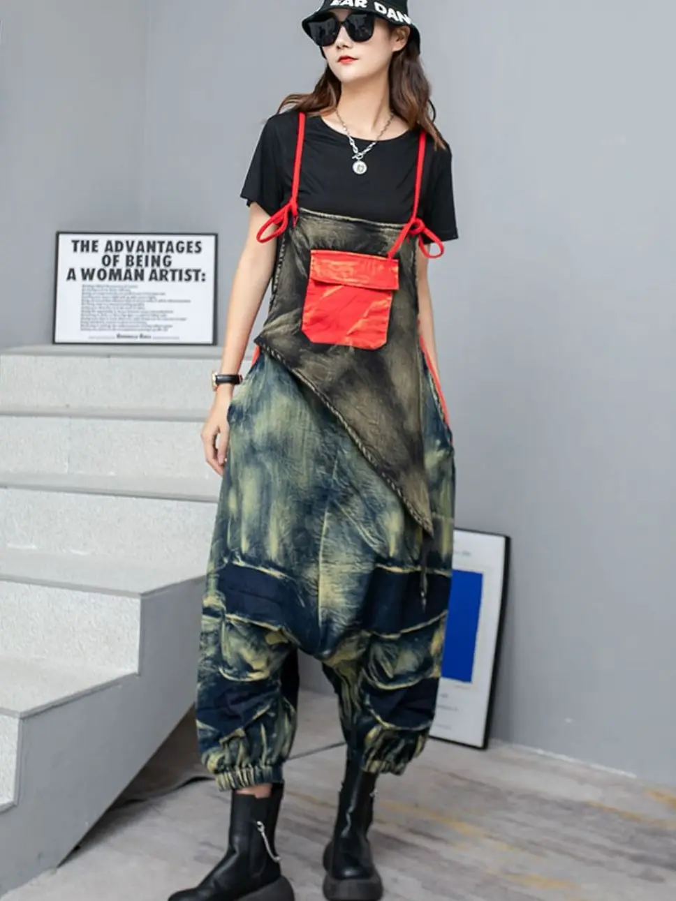 Fashion-And-Personalized-Vintage-Denim-Overalls-Oversized-Color ...