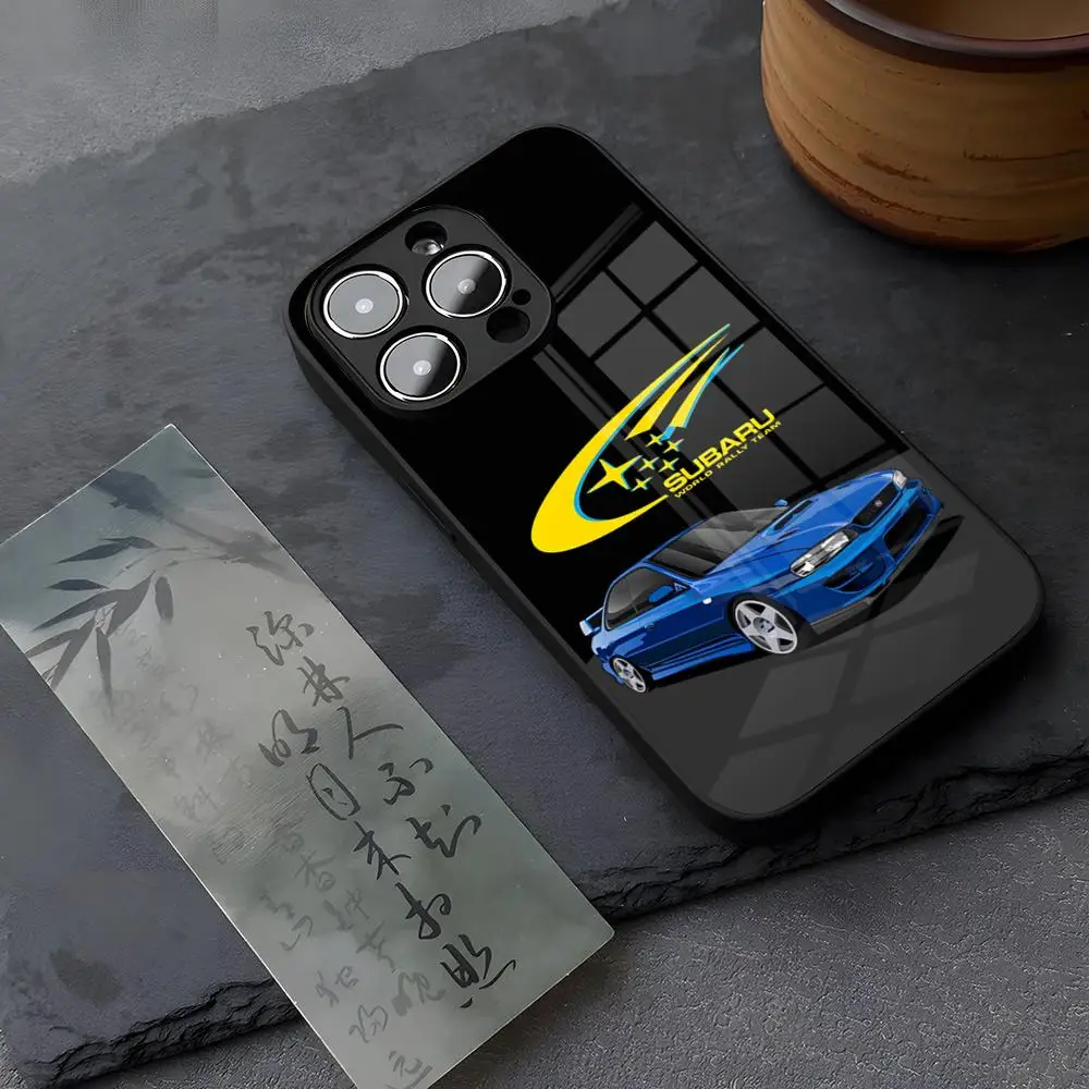 JDM S-SubaruS WRX Sti Logo Tempered Glass Phone Case for IPhoneXS Max (Z4)