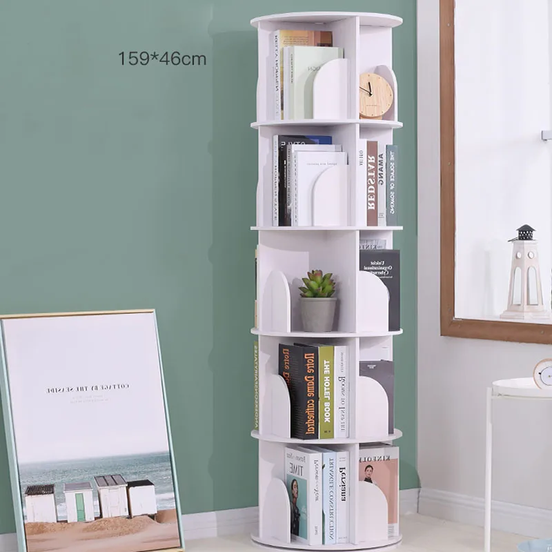 Round-Rotating-Storage-Shelf-5-Layer-Organizer-Bookshelf-Landing-Office ...