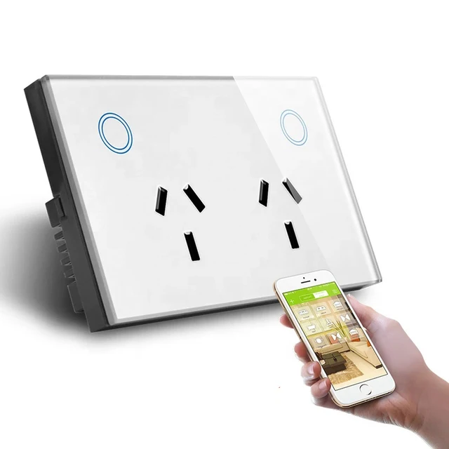 WIFI Tuya Smart Wall Socket SAA AU Electrical Plug Outlet 10A Power ...