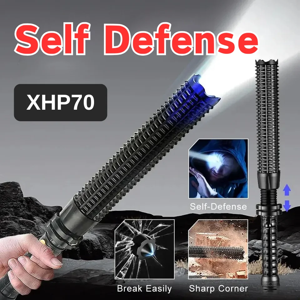 Baseball-Bat-LED-Flashlight-High-Power-Zoomable-Super-Bright-Self ...