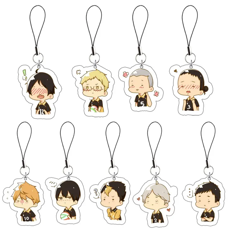 Anime-Haikyuu-Keychain-Phone-Charm-Acrylic-Haikyuu-Mobile-Phone-Chain ...