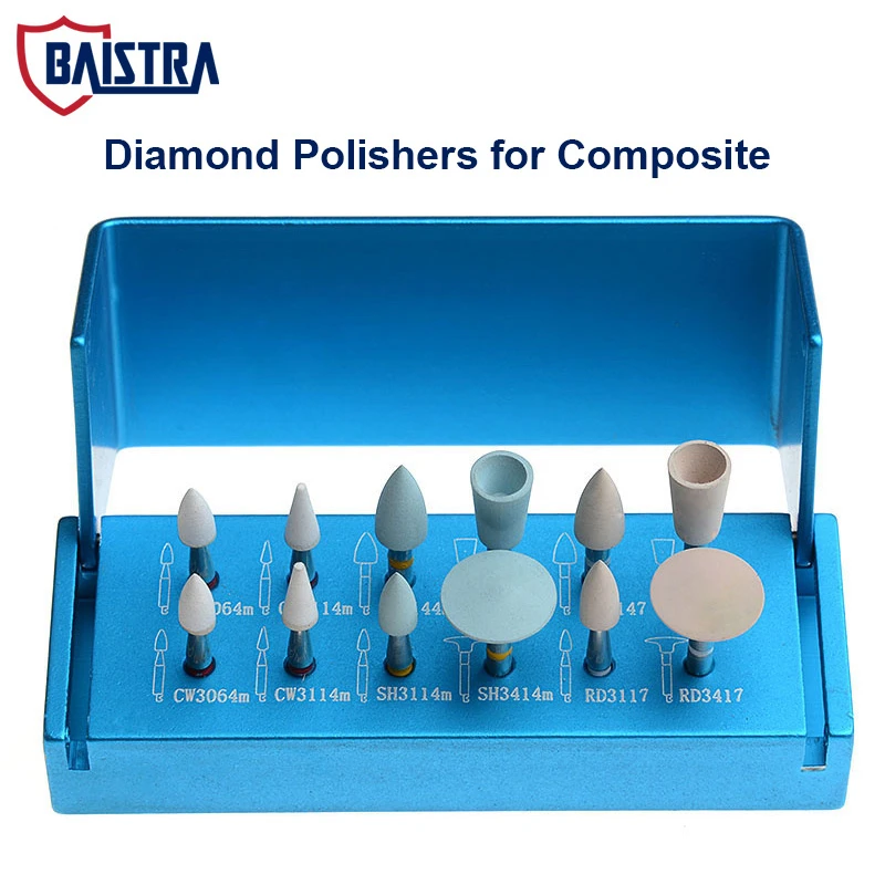 12pcs Dental Diamond Ceramic Grinder Rubber Polishers For Composite ...
