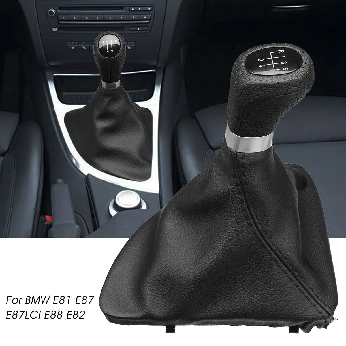 5-6-Speed-Leather-Car-Gear-Shift-Knob-Lever-Shifter-Gaiter-Boot-Cover ...