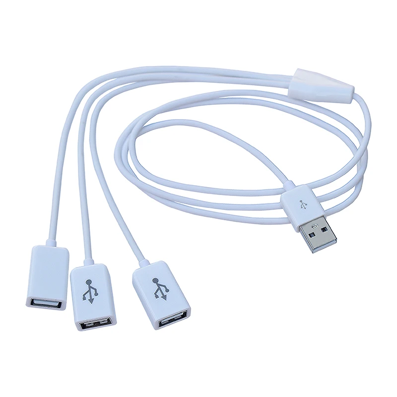 White-color-1m-USB2-0-A-Male-to-3-Port-USB-Female-Power-Adapter-Y ...