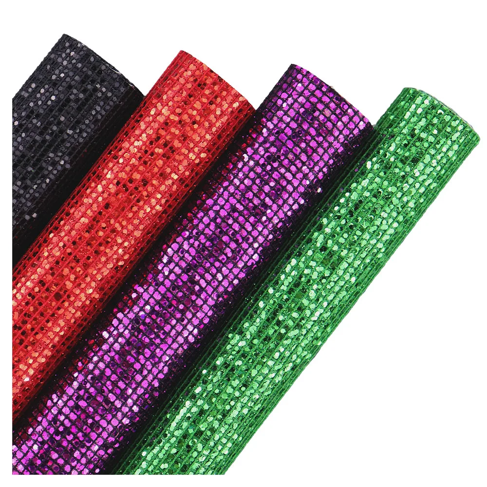 Plain-Color-Solid-Shiny-Grids-Chunky-Glitter-Fabric-Leather-For-Bows ...