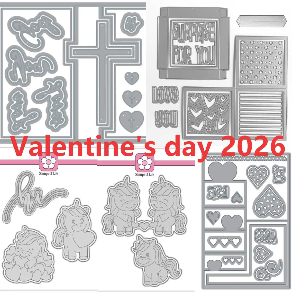 Valentine's Day Unicorn 2026 NEW Cutting Dies Scrapbook Diary ...