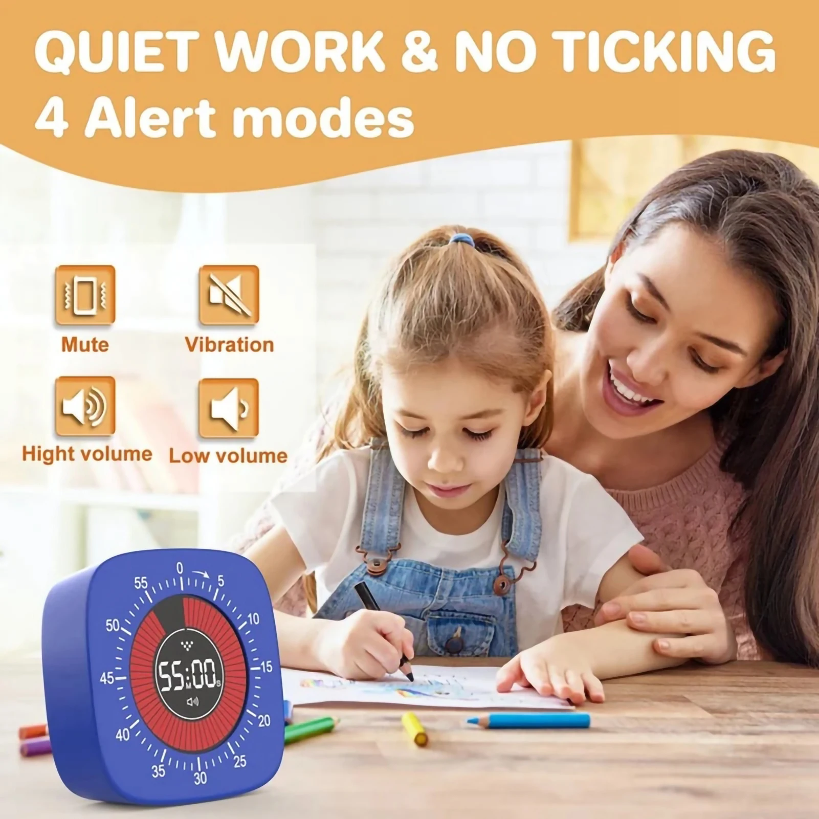 New-Visual-Timer-Rechargeable-60-Minutes-Countdown-Kids-Study-Clock ...