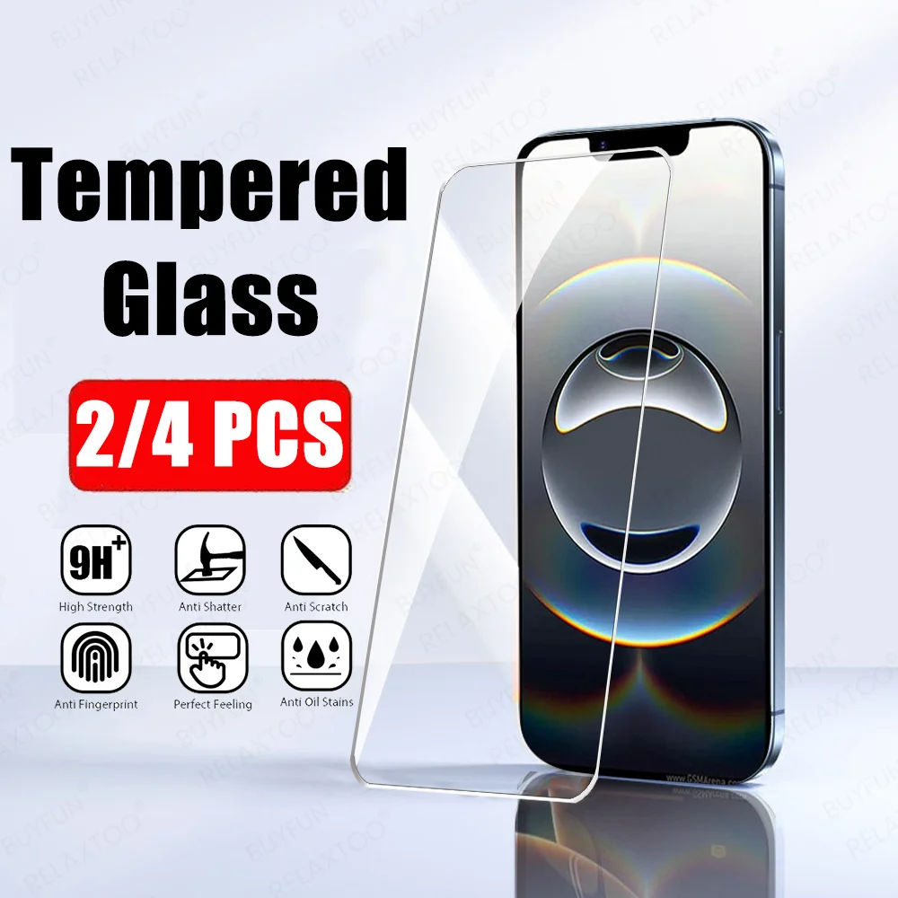 2/4Pcs HD Screen Glass For Apple iPhone 16e Screen Protector Case ...