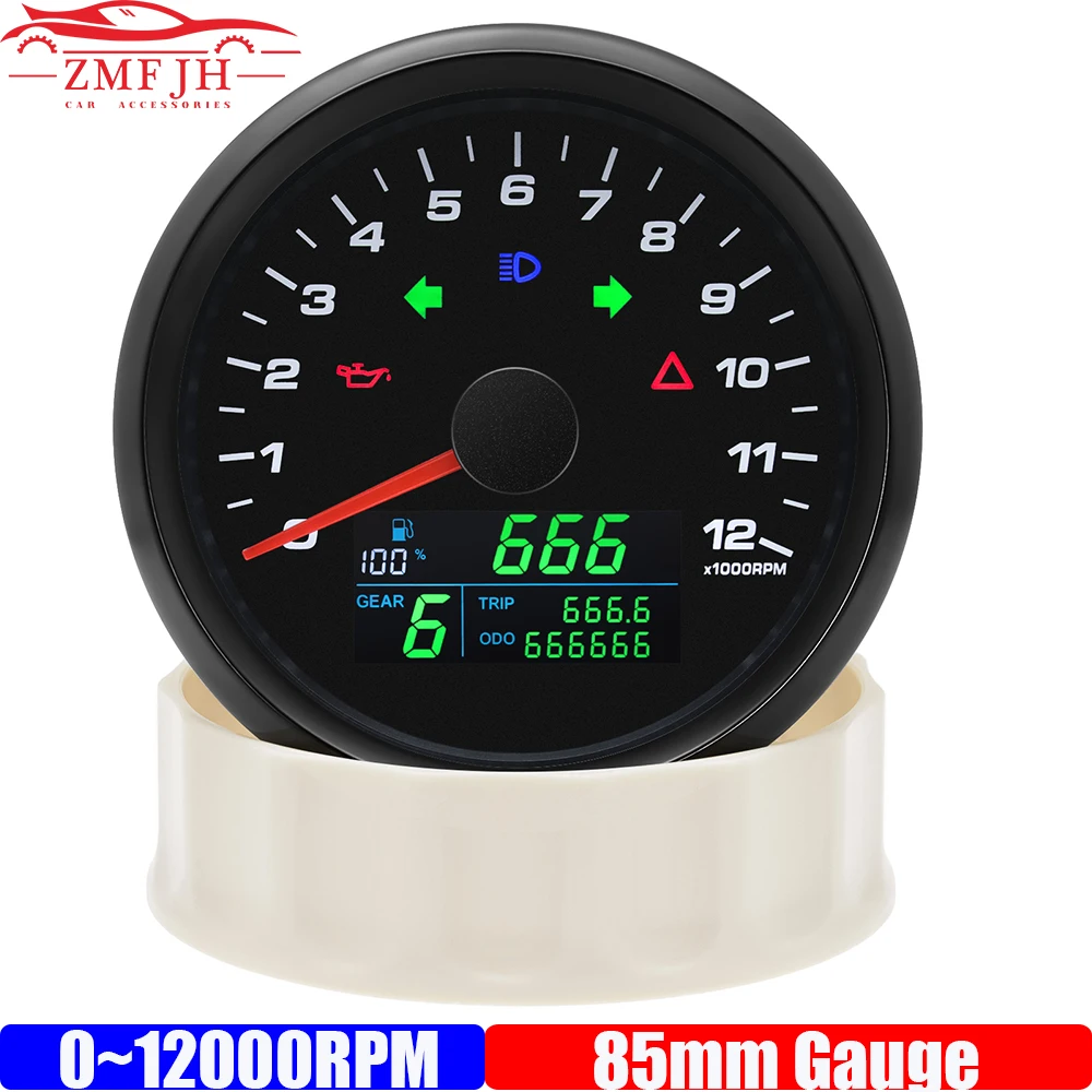 85mm-Gauge-Multifunctional-12000RPM-Tachometer-GPS-Speedometer-Fuel ...