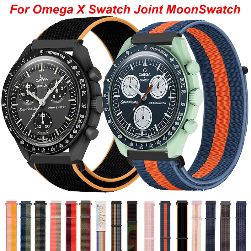 Colorful Nylon Loop For Omega X Swatch Joint MoonSwatch Watchband 20mm ...