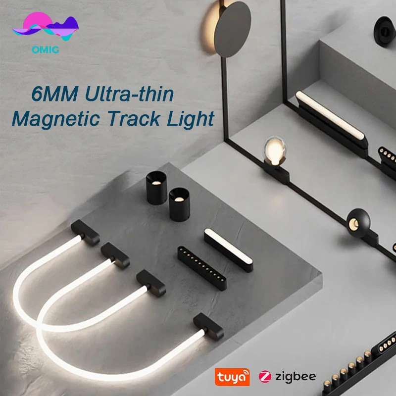 Surface-Mount-6MM-Ultra-Thin-Magnetic-Track-Light-White-Black-Modern ...