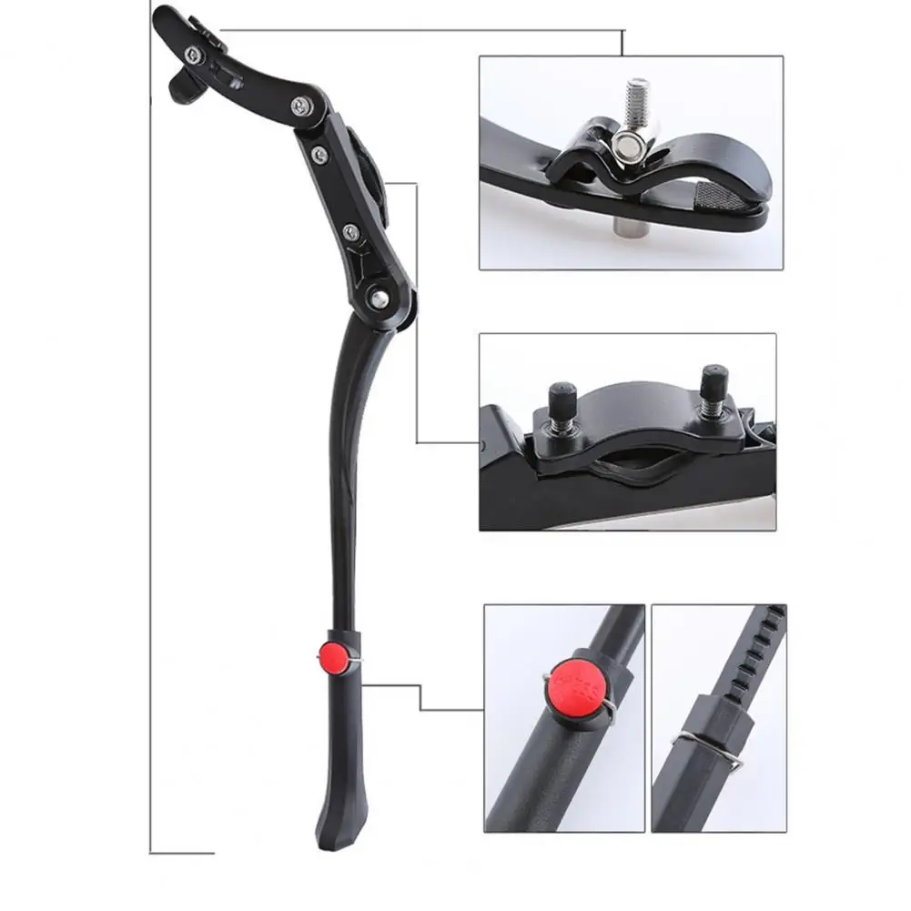 Bicycle-Side-Stand-Stable-Height-Adjustable-Non-Slip-Rubber-Foot-Great ...
