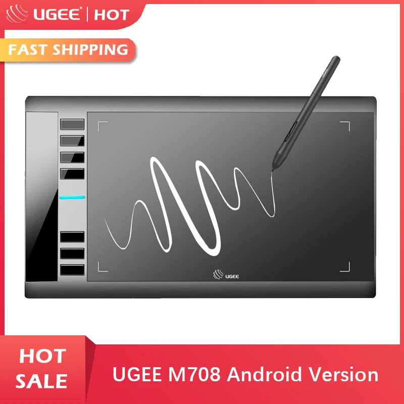 UGEE M708 V2 Graphics Tablet 10X6 inch Mac/Windows/Android Support ...