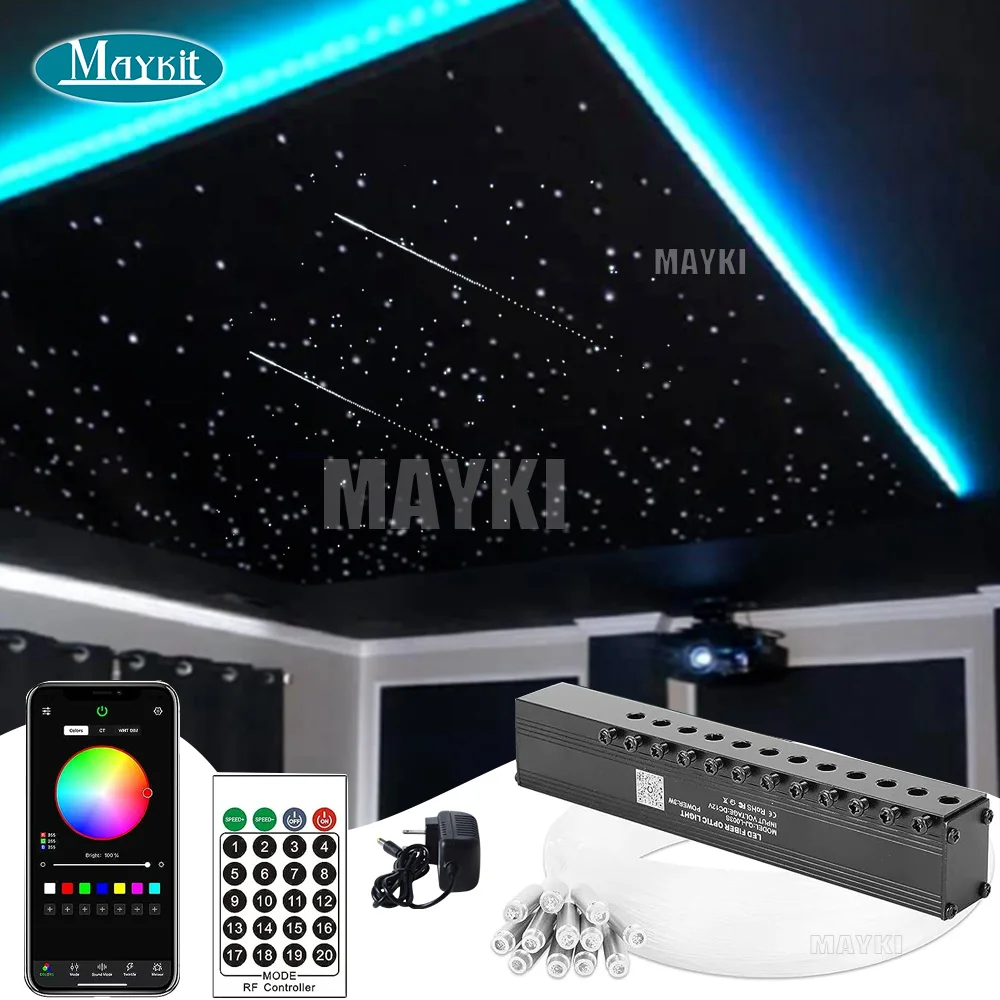 120-Optical-Fiber-Strands-2m-3m-4m-Led-Shooting-Star-Meteor-Light-Kit ...