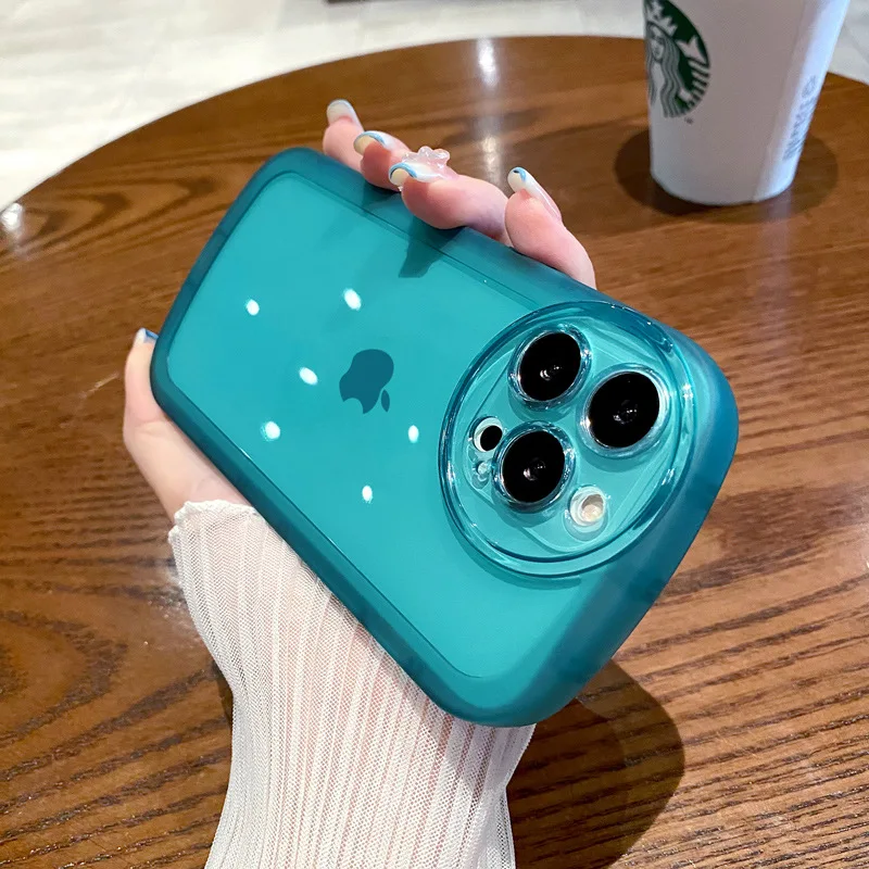 Cute-Transparent-Round-Oval-Phone-Case-For-iPhone-13-12-11-Pro-Max-XR ...