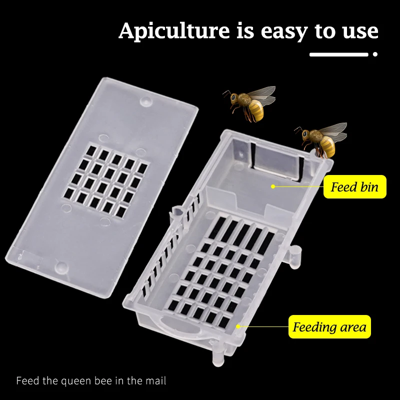 30 pcs push-pull Queen bee cage Transparent Prisoner Box Beekeeping ...