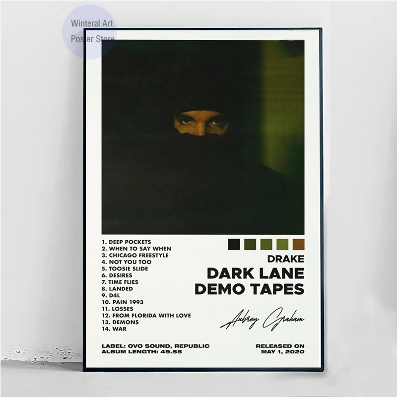 Mt1460 Drake Poster Dark Lane Demo Tapes Music Album Cover Wall Art ...