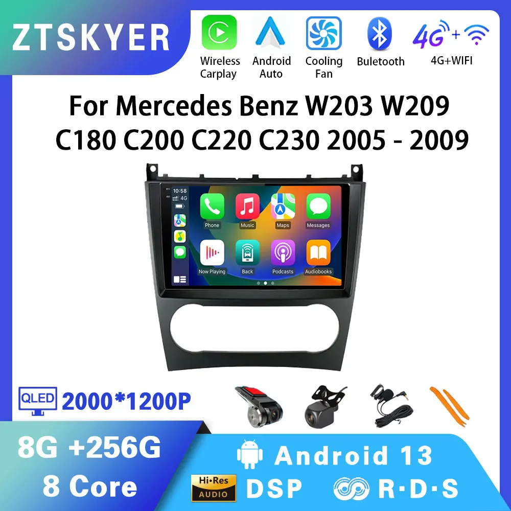9-Inch-Android-13-For-Mercedes-Benz-W203-W209-C180-C200-C220-C230-2005 ...