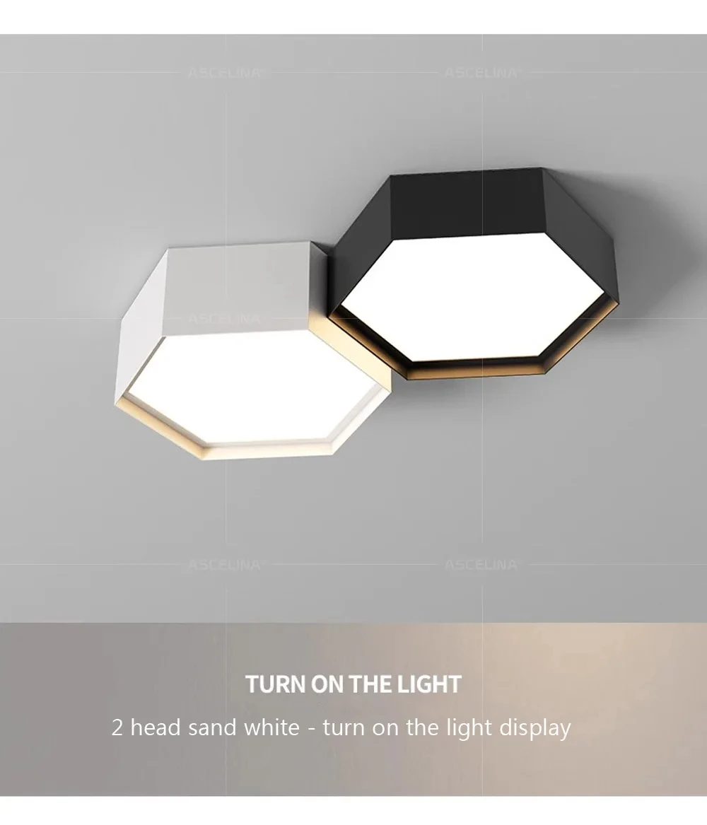 Scandinavian-LED-Simple-Ceiling-Light-White-Black-Polygon-Light-For ...