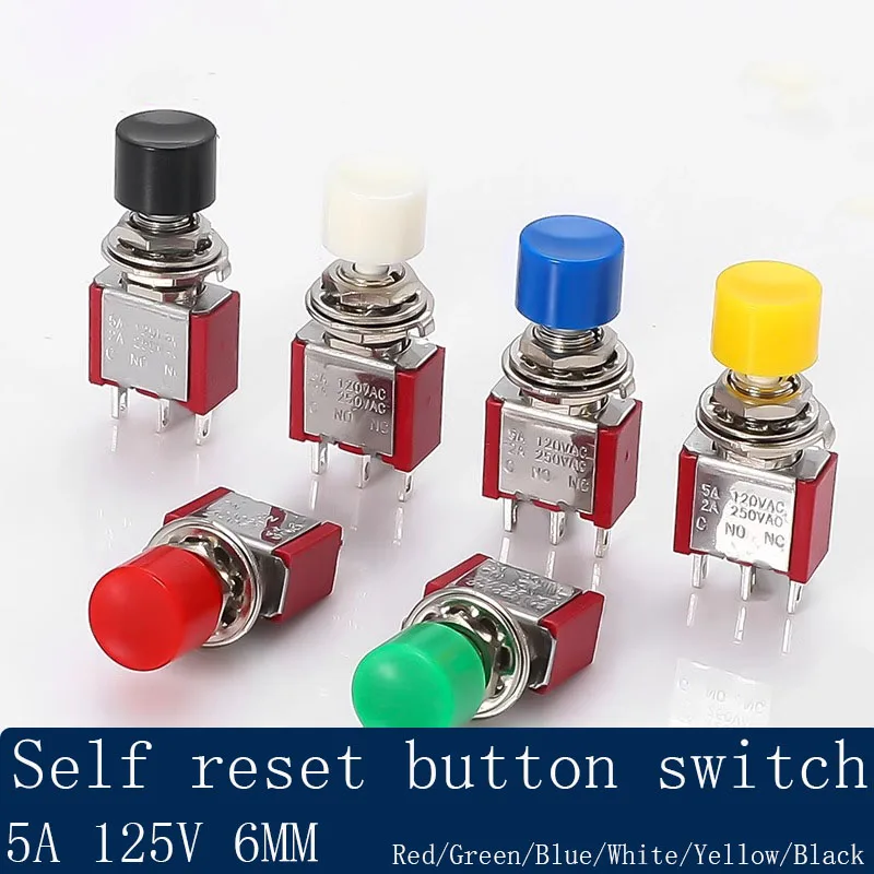 1PCS-3Pin-C-NO-NC-6MM-Mini-Momentary-Automatic-Return-Push-Button ...