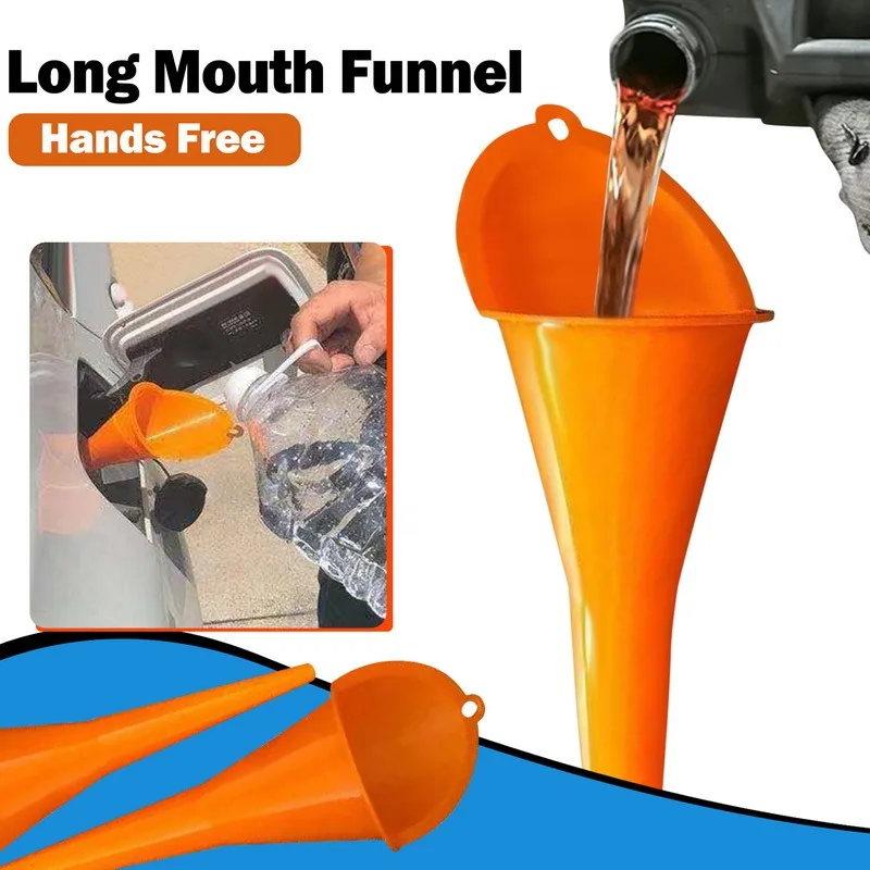 2pcs Car Long Stem Funnel Gasoline Oil Fuel Filling Tools Anti-splash ...