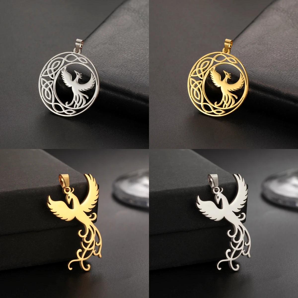 Beautiful Stainless Steel Phoenix Celtic Knot Charms Mythical Animal ...