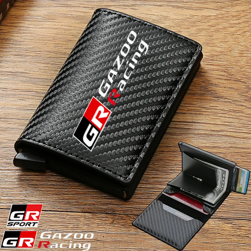 Carbon Fiber Leather Rfid Card Holder Pocket Men Wallets Money Bag For ...